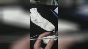 毛线袜的棒针编织方法(四)
