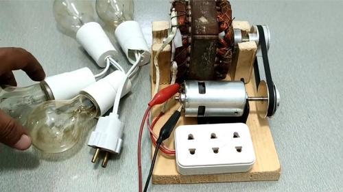 变压器改装电磁感应发电机,转动电磁转子发电