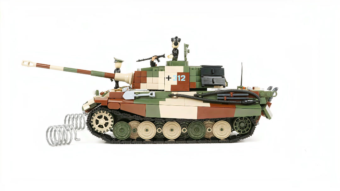 拼搭COBI积木2539,二战德国虎王坦克