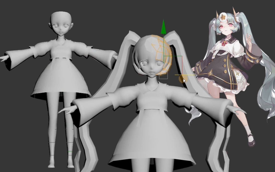 【3dmax建模】角色衣服,头发布线案例教学,3dmax零基础人物布线