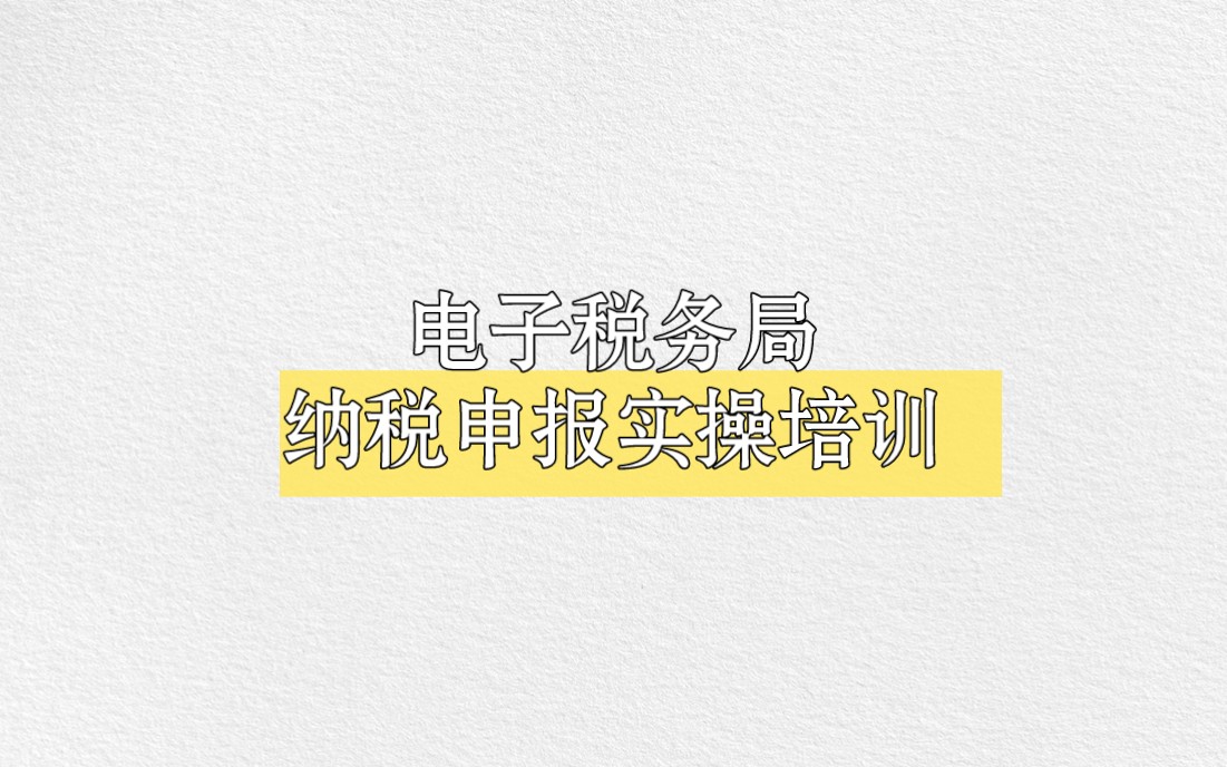 【会计上岗前应知应会】电子税务局报税实操培训