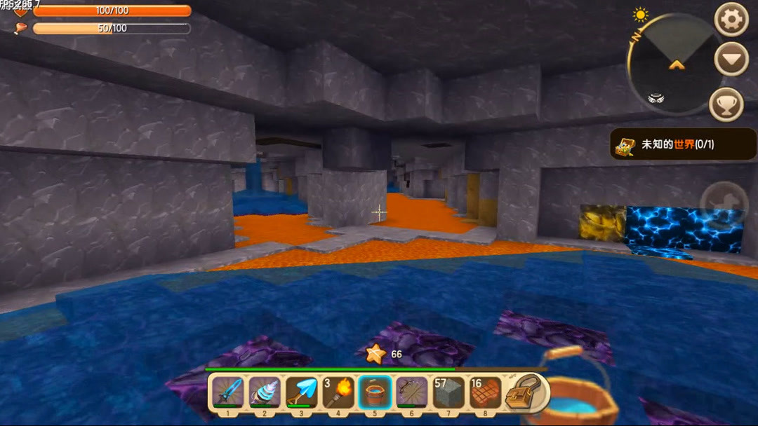 迷你世界 地下11层巨大岩浆矿洞里 竟也挖到了两颗钻石