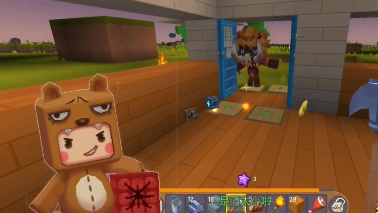 迷你世界:狗蛋被怪物堵在房间里,看二狗子怎么拯救他