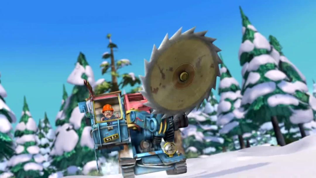 熊出没之过年:光头强带着伐木机器来,吓小松鼠一跳,太吓人了