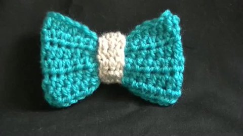 钩针入门教学 简单蝴蝶结