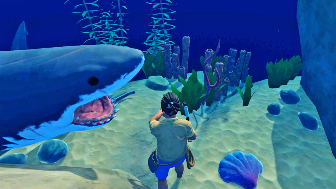 木筏求生07:海底藏着好多宝贝,被鲨鱼咬屁股,我也要挖