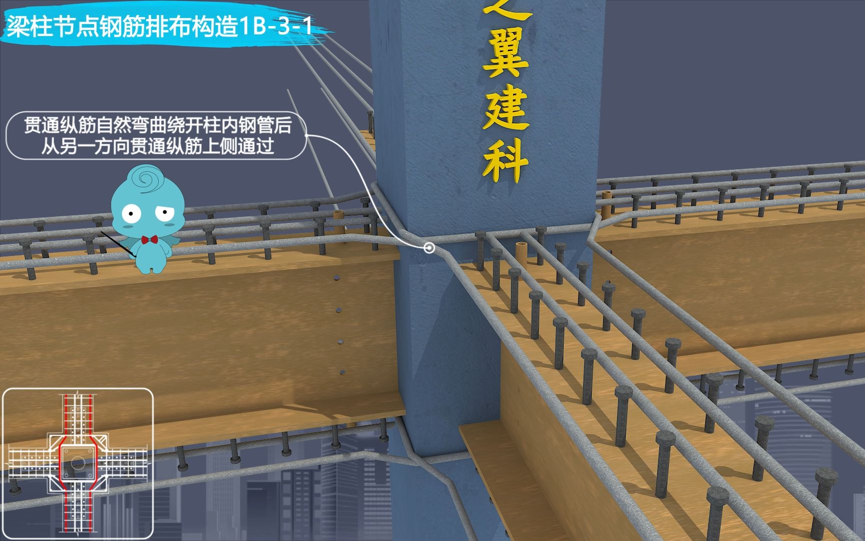 梁柱节点钢筋排布构造1B-3-1