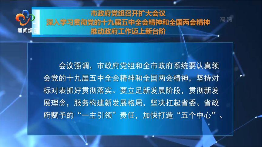市政府党组召开扩大会议