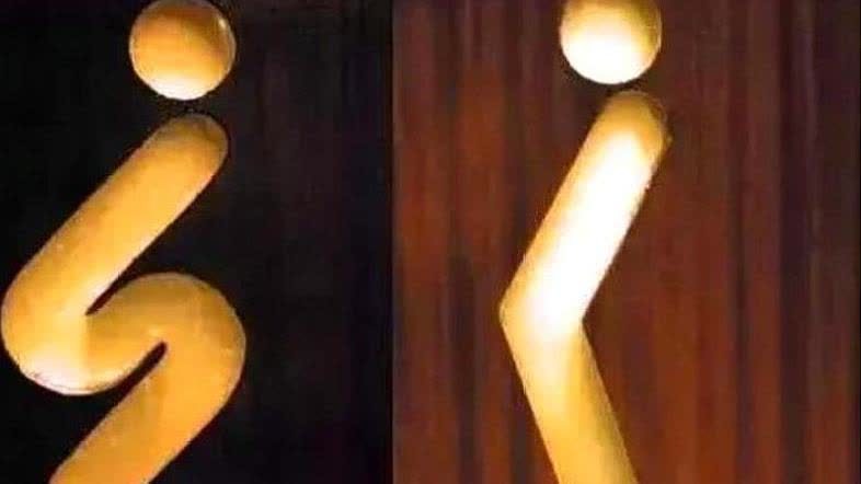 奇葩厕所标志,上厕所碰到这标志怎么区分,真是让人恨得咬牙切齿