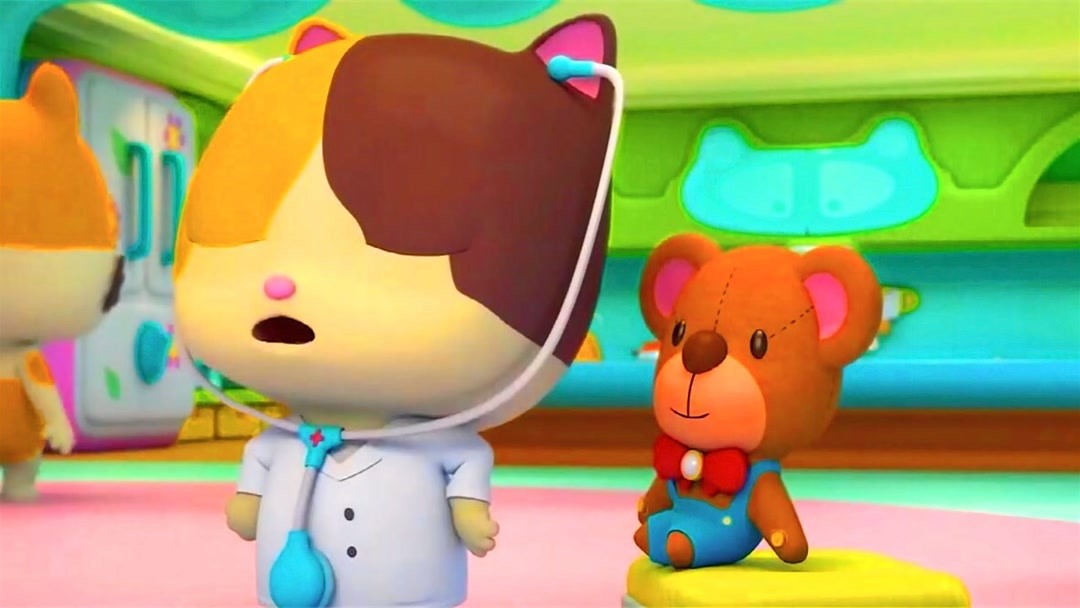 宝宝巴士动画第1季:蜜蜜医生给玩具熊看病!