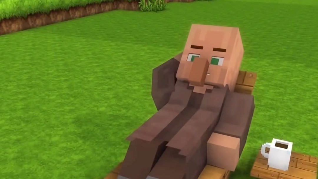 我的世界之农场主躺在摇椅上伴着咖啡悠然自得