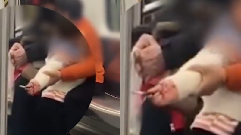 杭州一大妈在地图抽烟还给娃点烟,客服:当时已制止,会加强管理