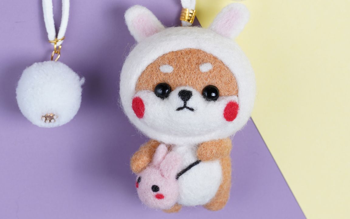 【梧桐家羊毛毡】原创 兔兔柴犬 羊毛毡戳戳乐手工DIY制作教学视频