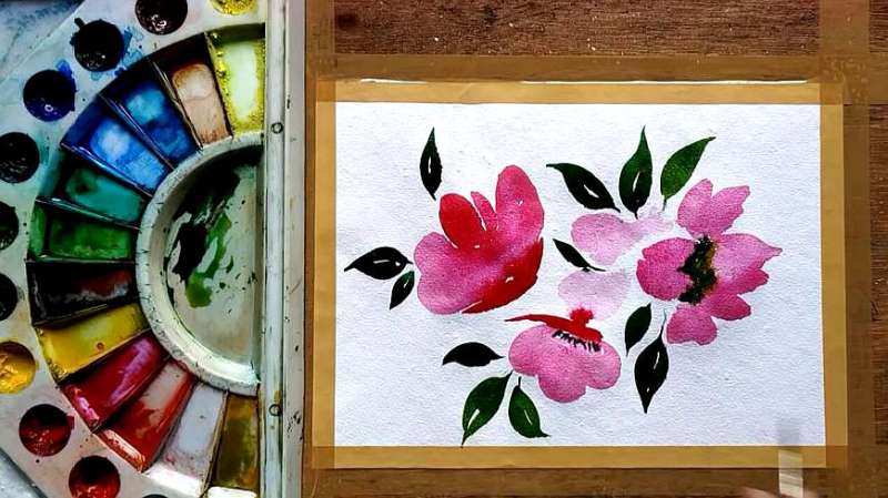 简单好学的水彩绘画视频教程,教你如何绘制花卉