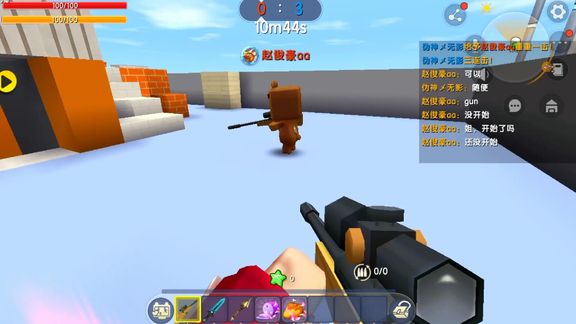 迷你世界对战,这是神枪ߔ�对手对战,打的非常激烈!太嗨了ߘ