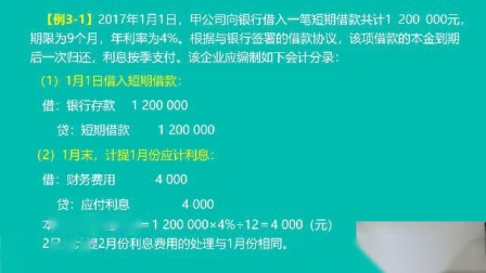 初级会计职称-初级会计实务-第33讲短期借款