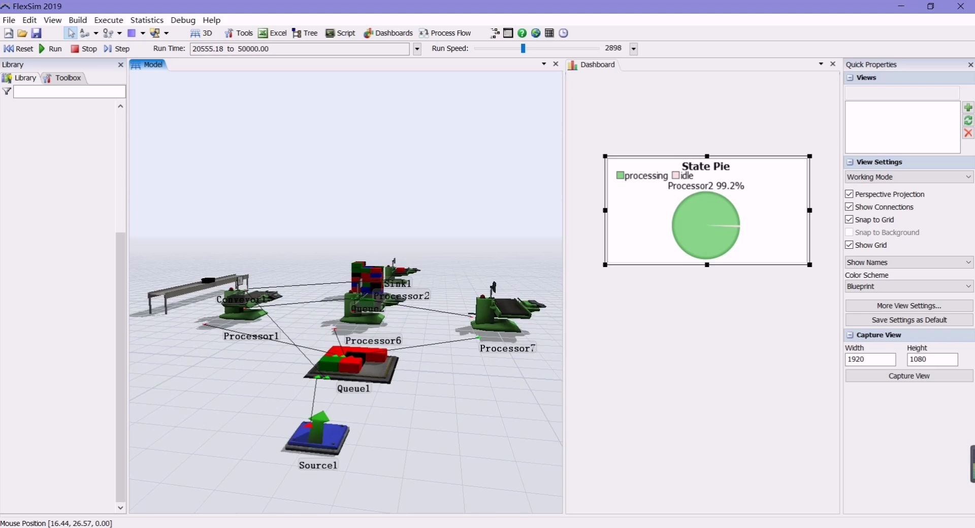 Flexsim多产品单阶段制造系统仿真
