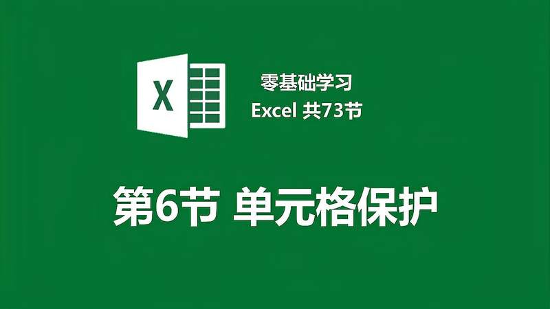 「零基础学习Excel 共73节」第6节 单元格保护