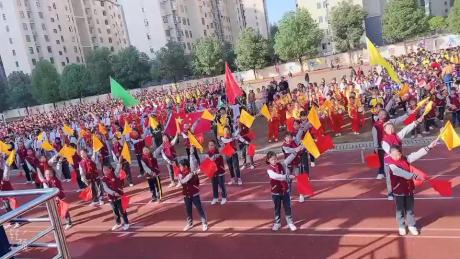 赤壁市小学生运动会开幕式 红旗队