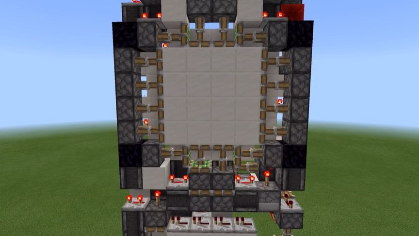 [mcbe]双片、无实体、无漏斗4x4活塞门,仅208b!(附教程)