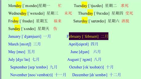 今天星期几和是几号英语怎么说?星期和月份的表达