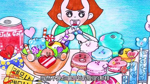 趣味定格动画:妈妈准备了一大桌卡通甜点,你们喜欢吗?