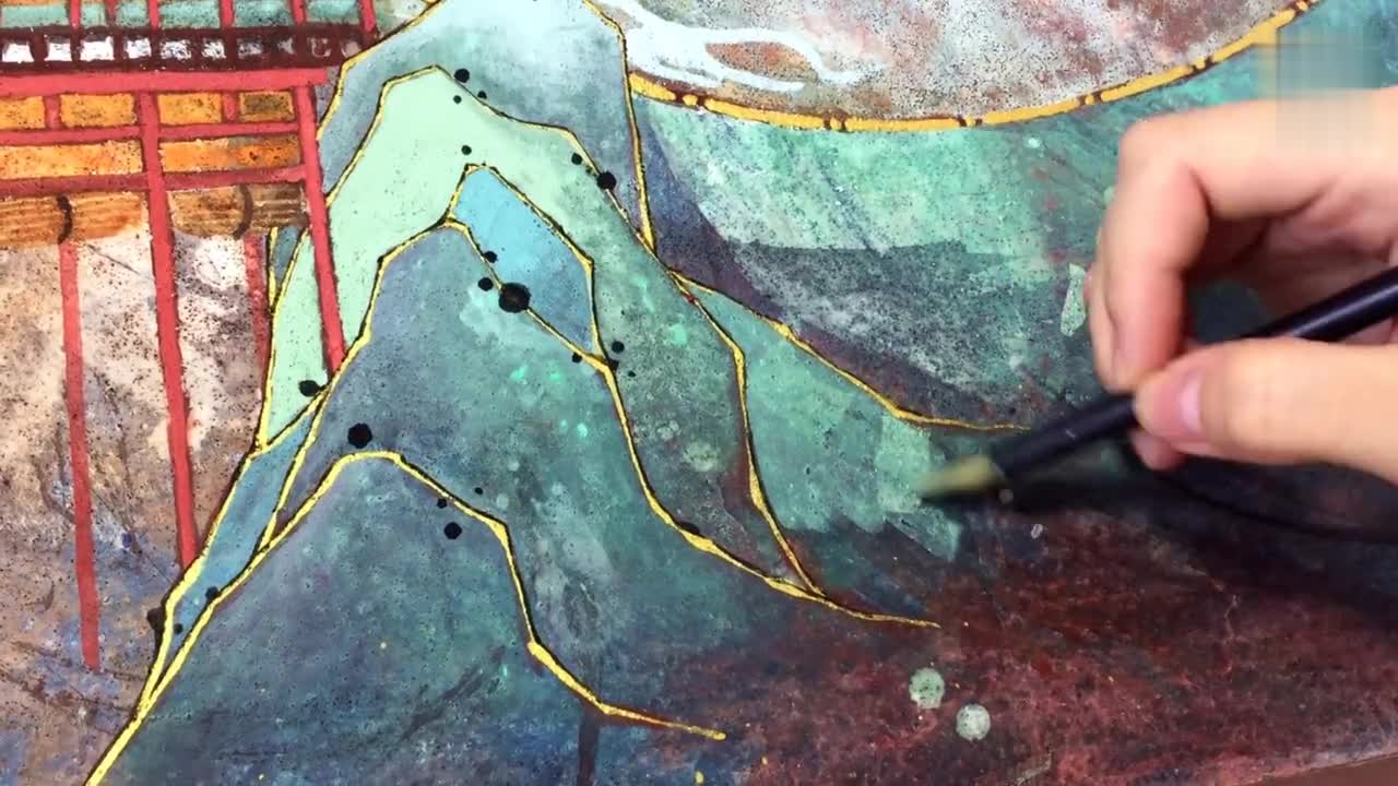 手绘插画如何用综合材料画唯美插画