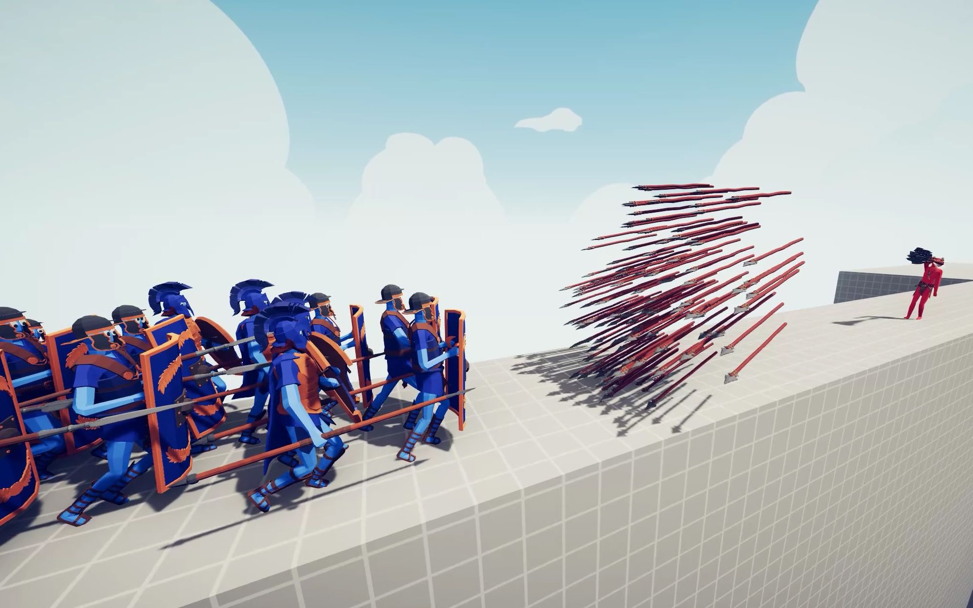 1个神vs盾牌兵种 全面战争模拟器