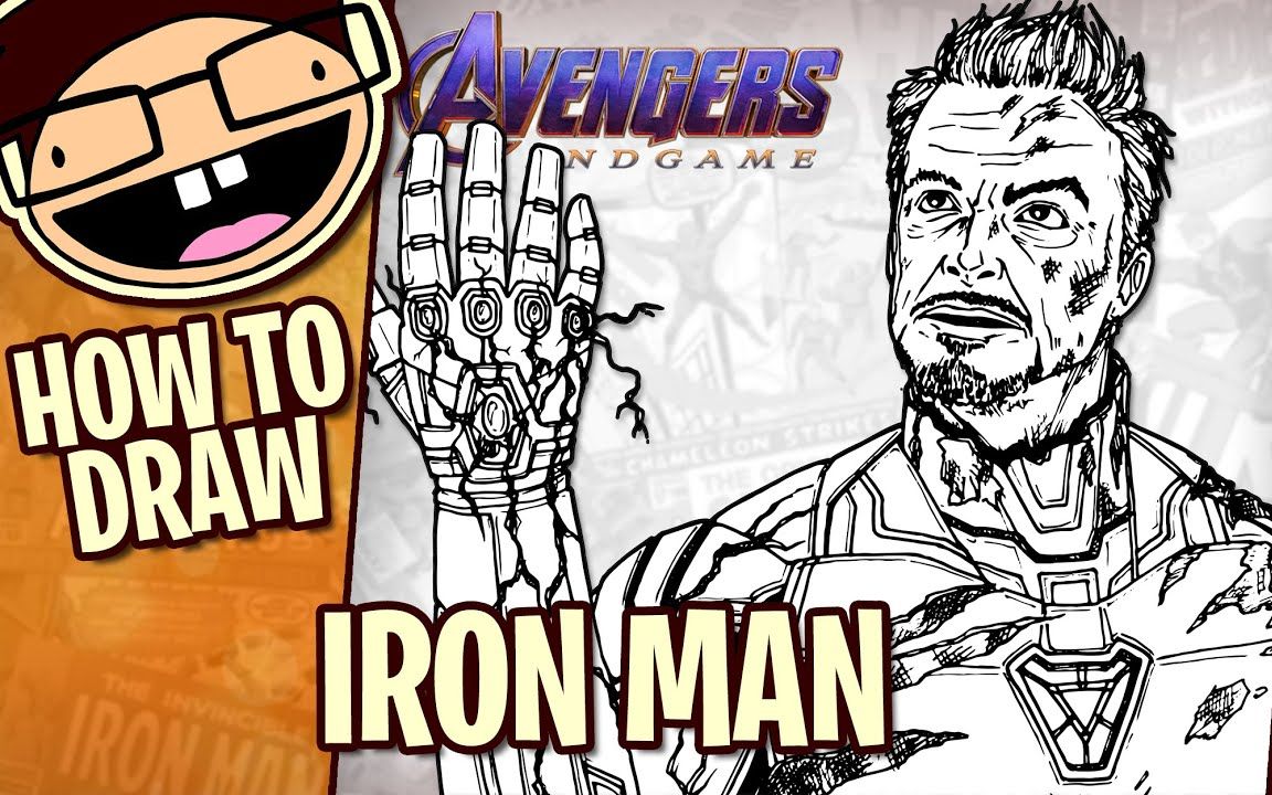 如何画钢铁侠(复仇者:终局)|手绘教程(中文字幕)