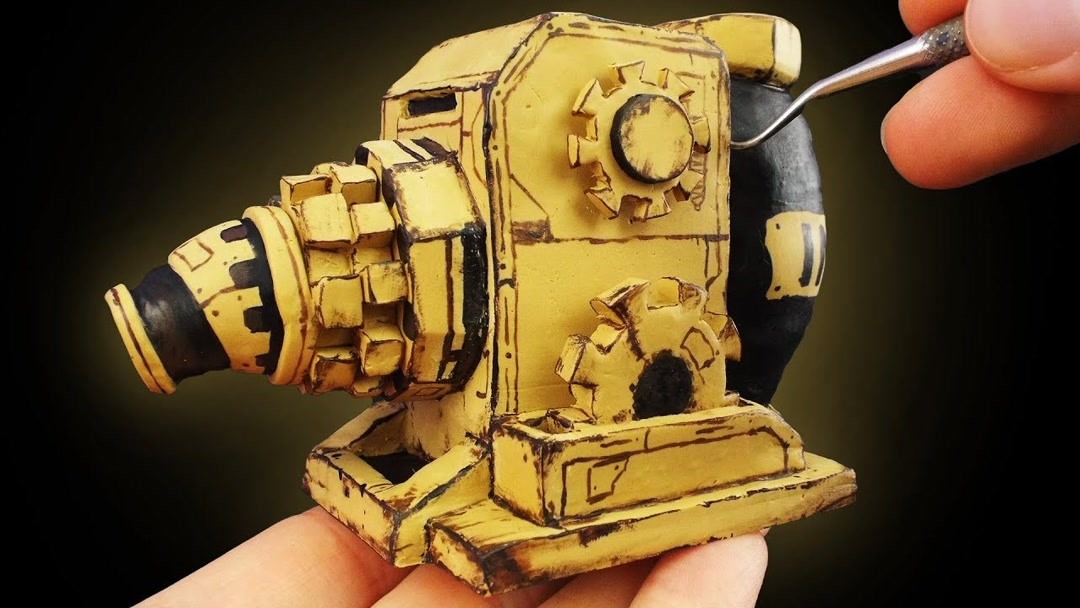 用粘土制作的显微镜,看着很漂亮呢