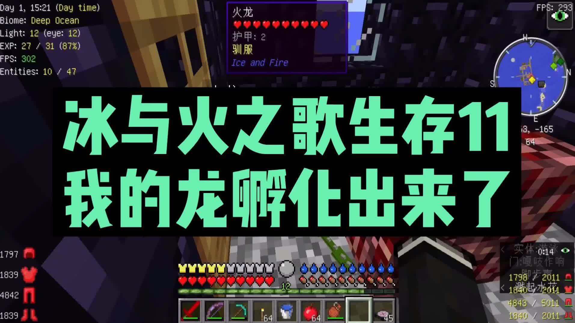 我的世界冰与火之歌生存:我的龙宝宝出来了