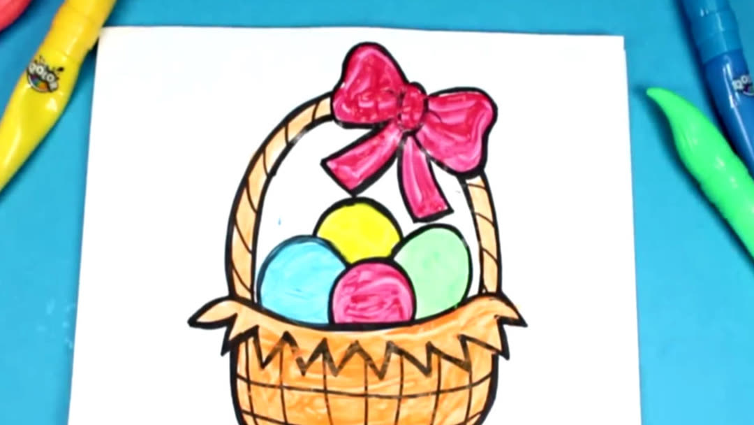 简笔画画 绘画一只漂亮水果蓝 涂上颜色非常漂亮 儿童绘画教程