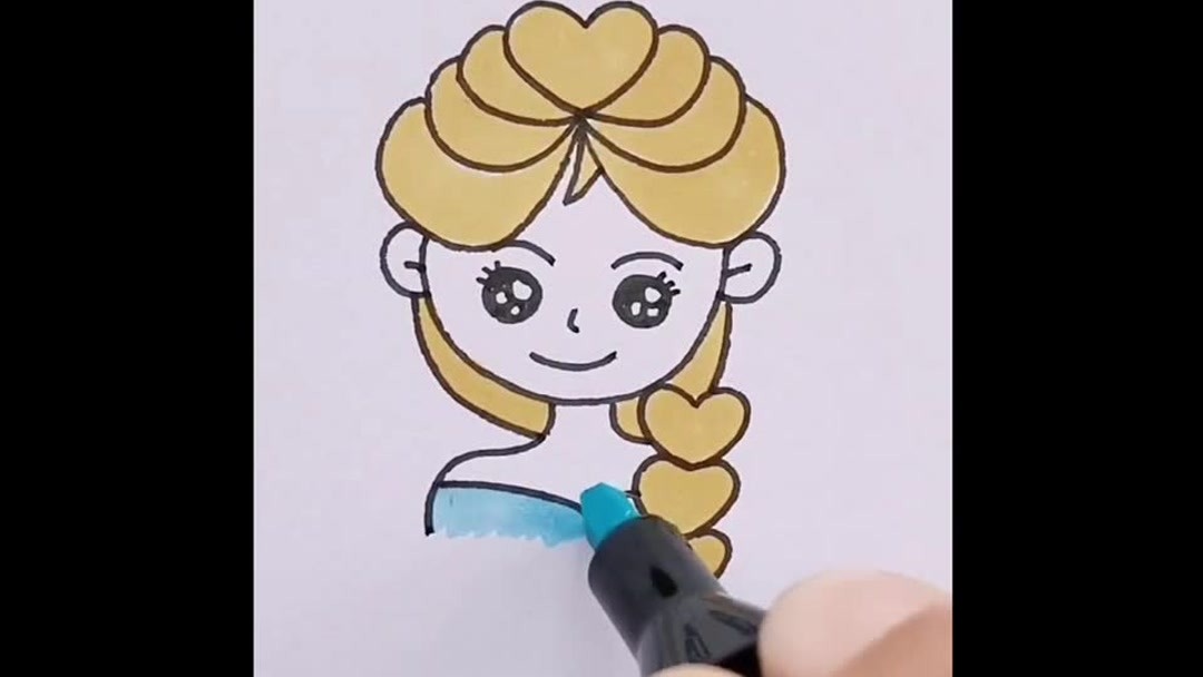 爱莎公主怎么画,从一个爱心画起 儿童简笔画幼儿园简笔画简单