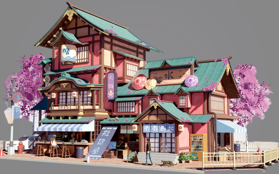 【Maya场景建模】从拉box开始教你,古风场景建筑建模