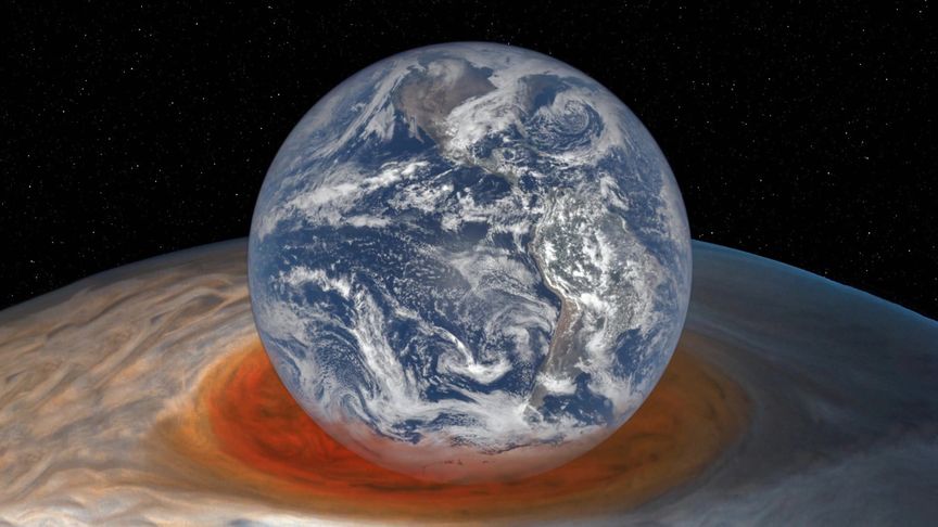 模拟地球坠入木星,木星时刻保护着地球免受陨石的撞击