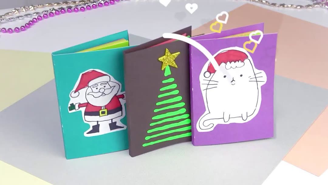 教你制作三款圣诞主题的小本子,简单又漂亮,手工DIY视频教程