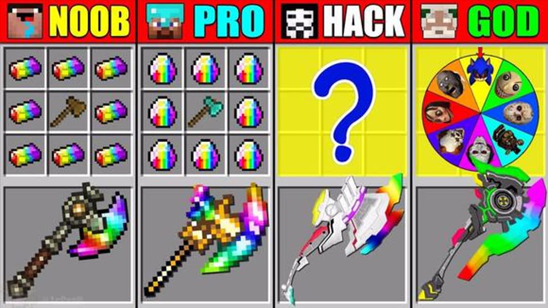 我的世界:斧头还能这么玩?进阶后的武器很强力,菜鸟VS高手