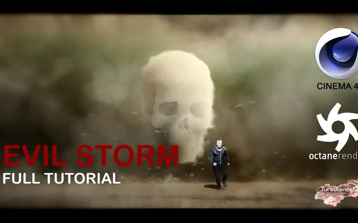 Evil Storm - 完整操作流程演示 - C4D + Oc 渲染 + TFD + AE