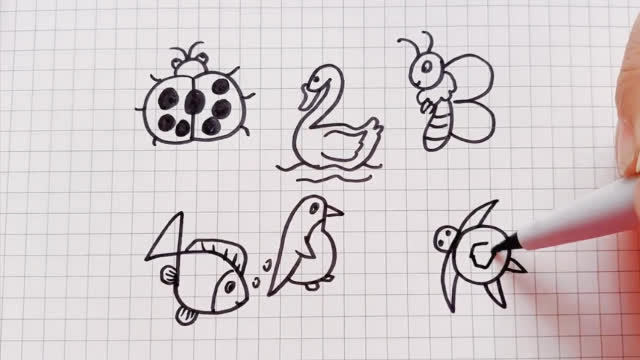 用1到6画小动物,给孩子收藏起来吧,亲子简笔画教学!