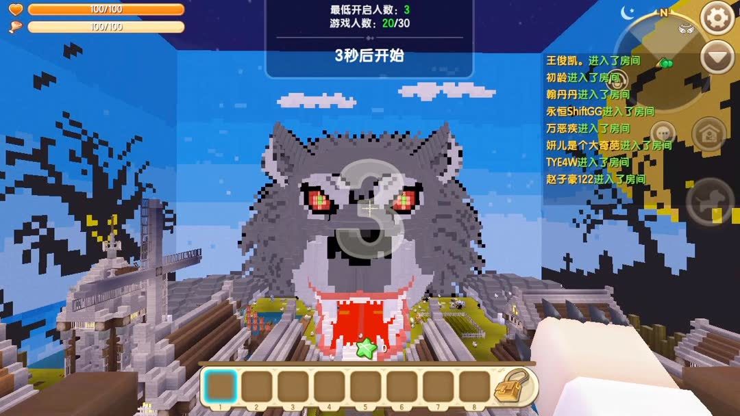 迷你世界:狼人来了,找到人类复活点简直就是屠杀惨不忍睹