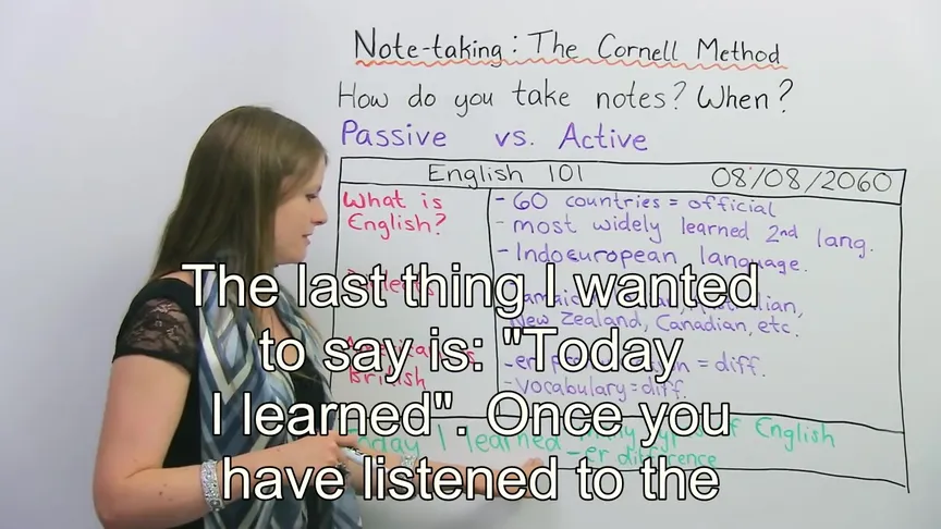 【英语听力】用康奈尔笔记法,提升学习效率Cornell Notes Method