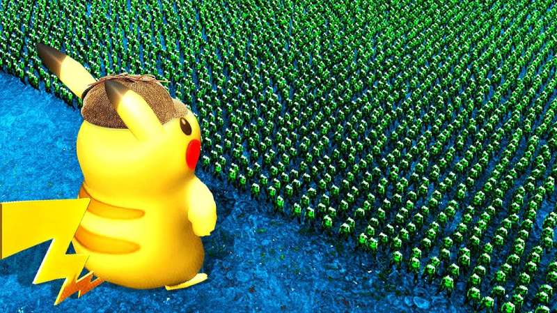 魔哒史诗战争模拟器：超级皮卡丘挑战10000个骷髅战士