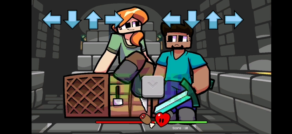 FNF我的世界版(不完全是)用一个箭头打