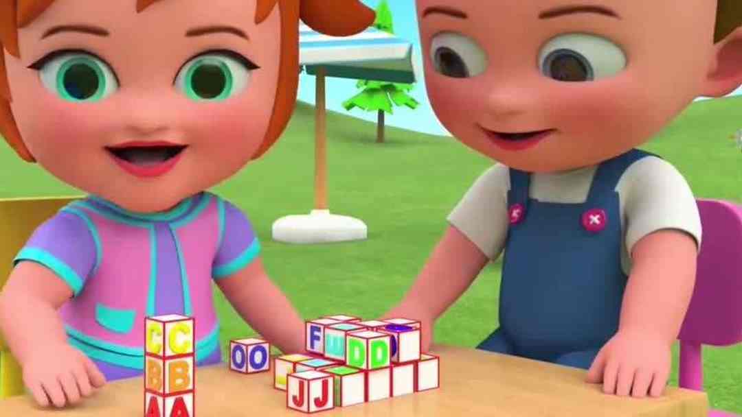 玩积木学26个英文字母儿歌【早教益智】