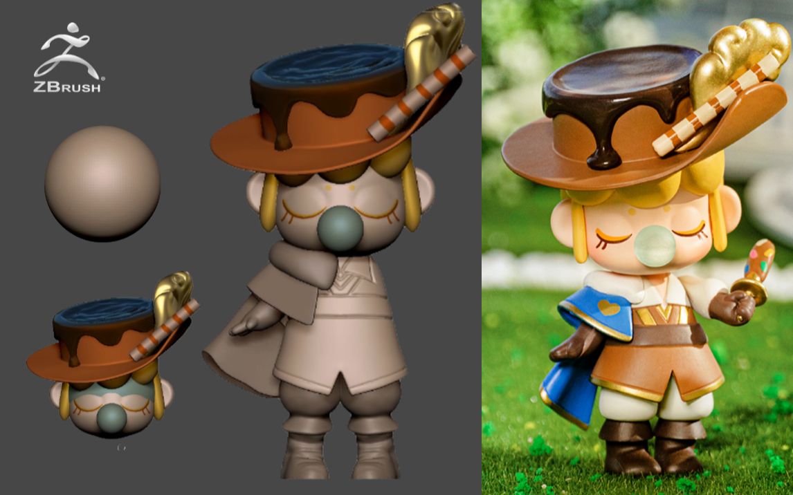 【zbrush新手教程】从球开始教你制作出自己喜欢的盲盒小手办,zb零...