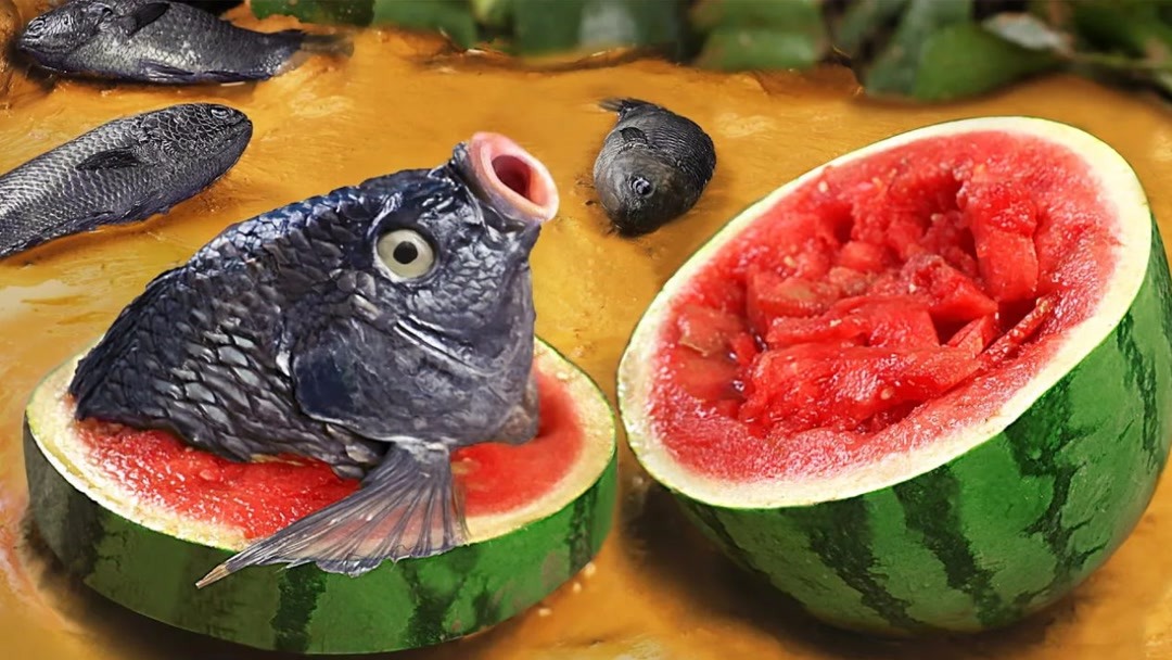 趣味定格生活:西瓜捕鱼陷阱,好玩的定格动画