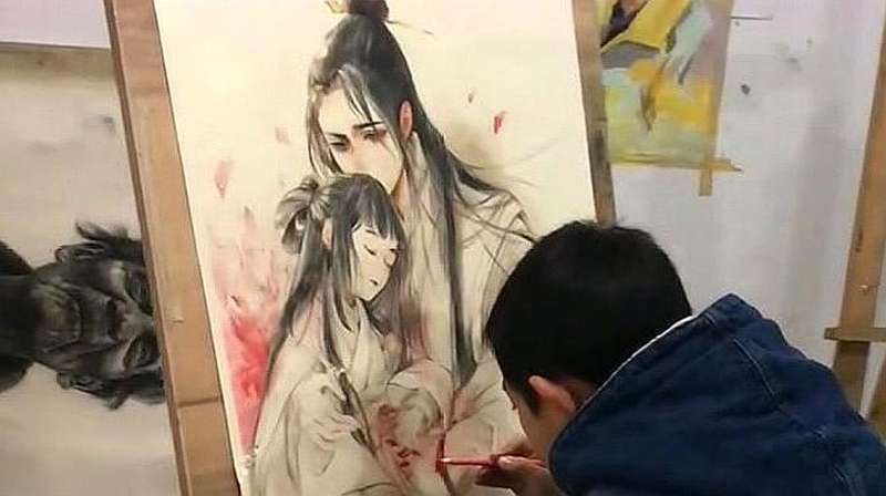 表弟画的魏无羡太帅了,不愧是国漫第一男神,难怪被蓝忘机喜欢!