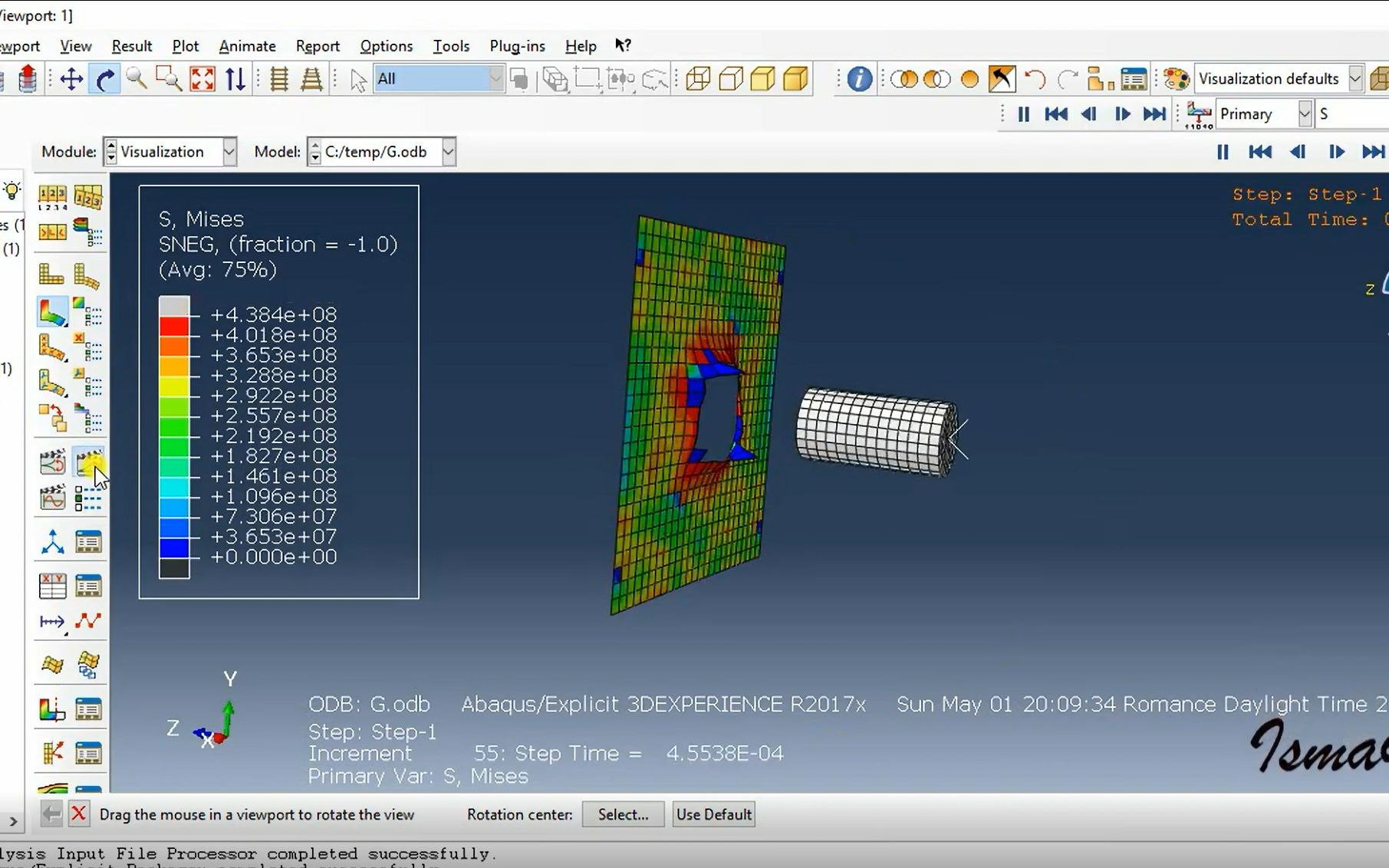abaqus动态显式分析子弹冲击铝板