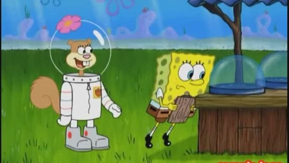 珊迪带海绵宝宝介绍自己的家里,有些什么呢