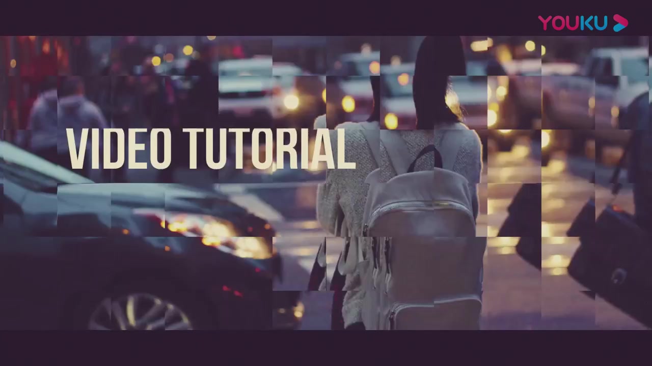 创意错位方格拼合图像的节奏感片头AE模板